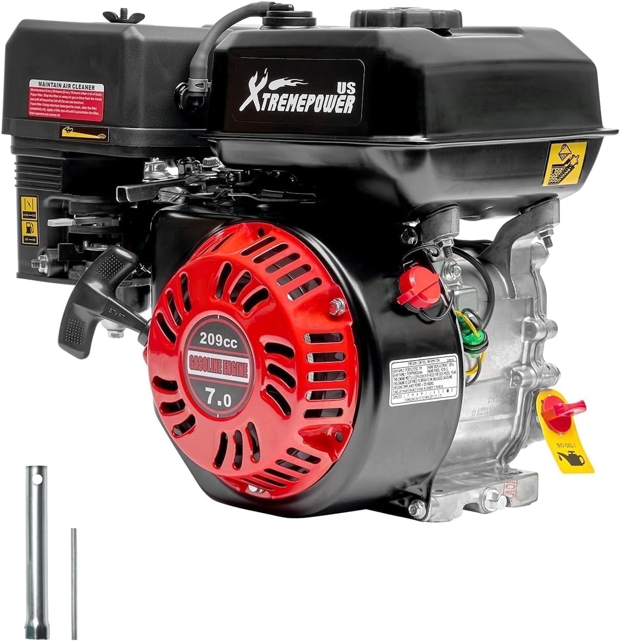 XtremepowerUS 7.0HP Gas Engine Replacement for Go Kart, Log Splitter ...