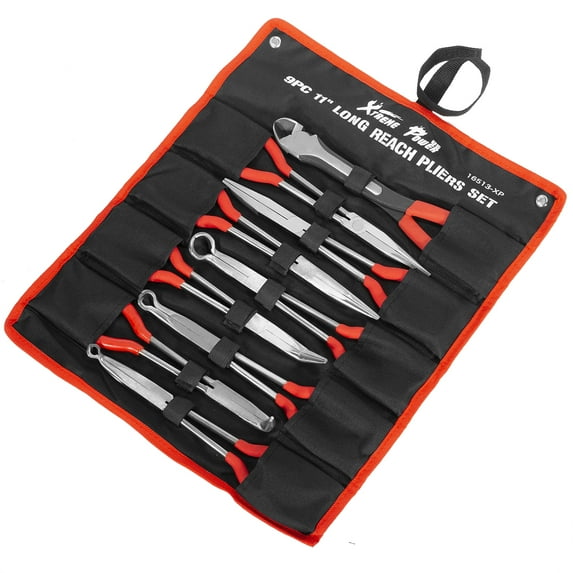 XtremepowerUS 9PC 11" Long Reach Professional Plier Set, With Pouch ...