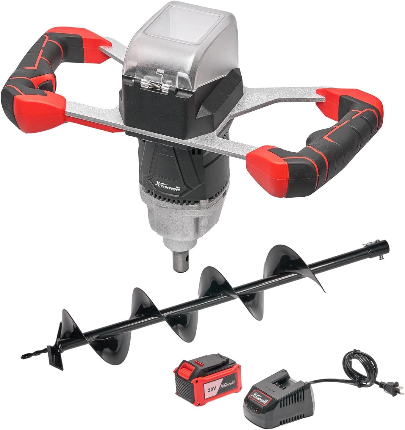 XtremepowerUS 20V 4.0Ah Electric Garden Tools, Power Auger Dirt Drill ...