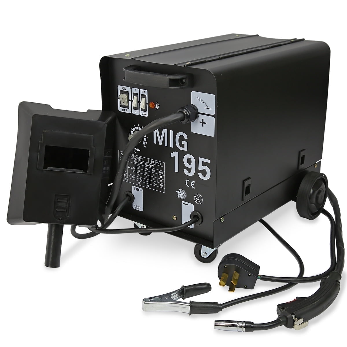 XtremepowerUS 195 Amp MIG 195 Gas/Gas Less Flux Wire Core Welder ...