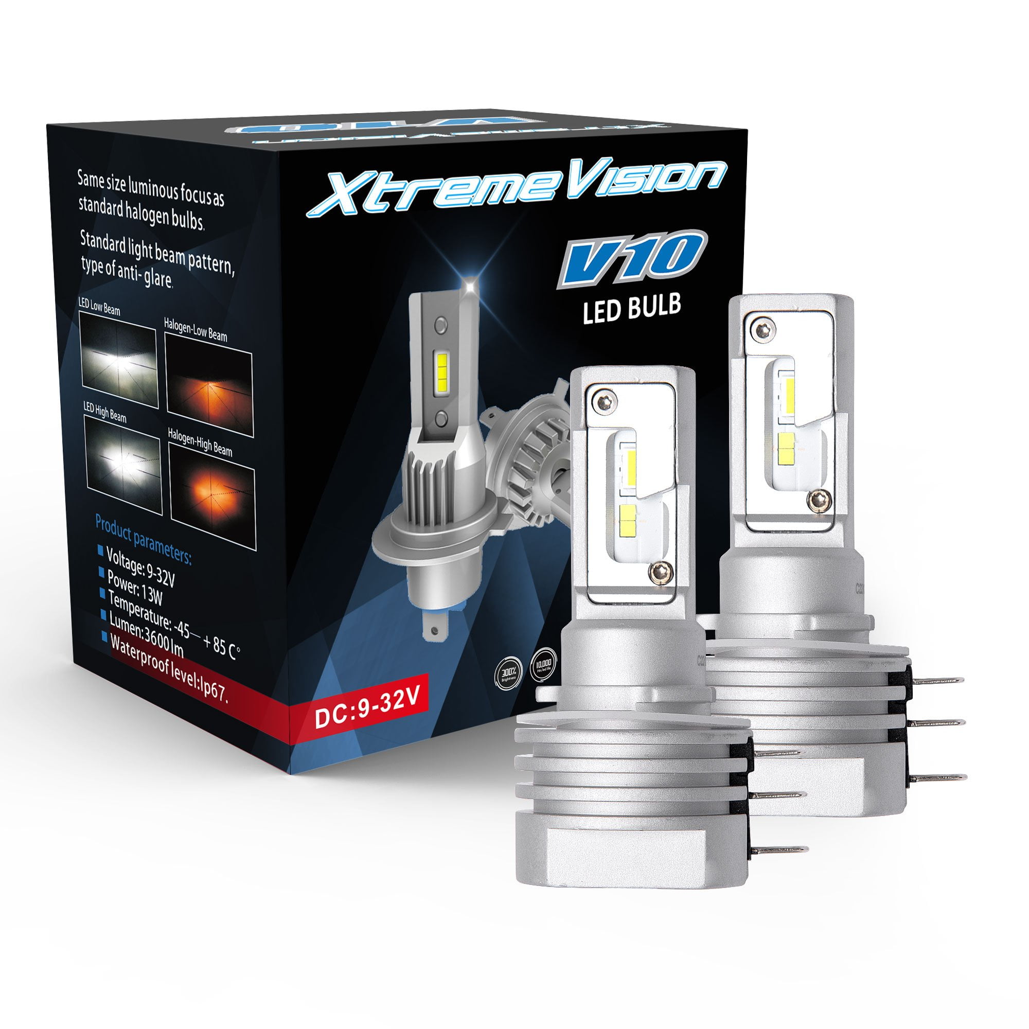 Xtremevision H15 LED Headlight Bulbs - 6000 Lumens High & Low Beam ...