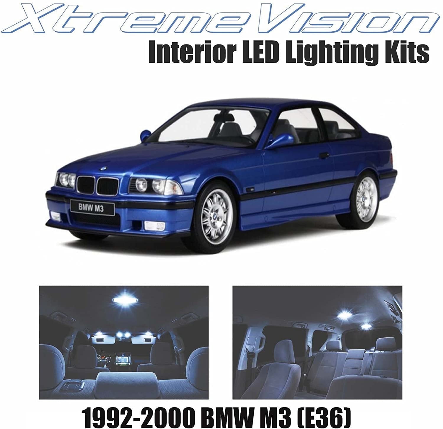 Xtremevision Interior LED for BMW M3 E36 1992 2000 14 Pieces Cool White Interior LED Kit Installation Tool