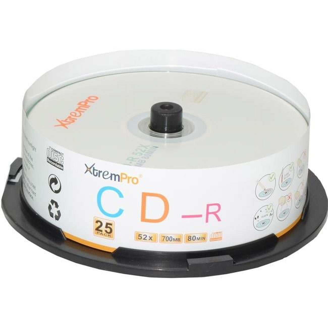 Xtrempro CD-R 52X 700MB 80Min CD Blank Discs in Spindle - Pack of 25 ...