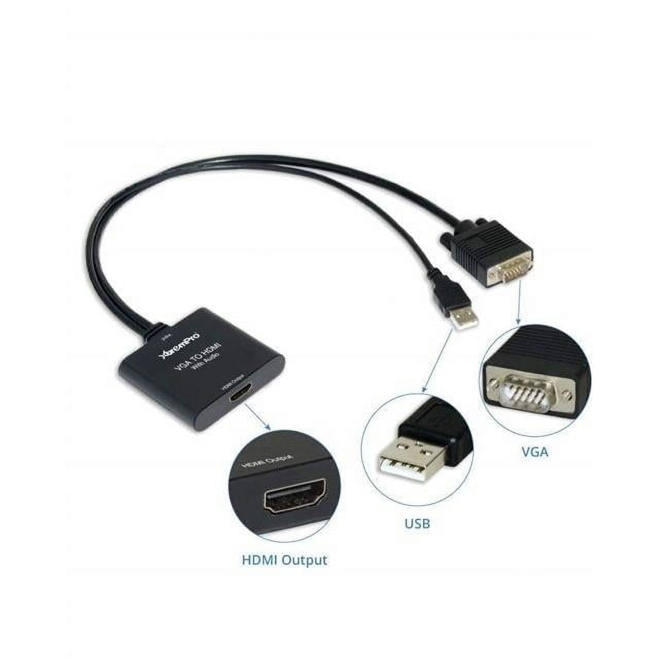 Xtrempro VGA To HDMI Adapter - Connects laptop PC HDTV port STB DVD ...