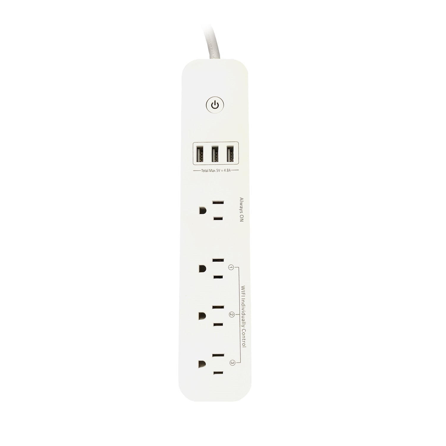 Xtricity - 4-Outlet 3-USB Port 4.8A Wi-Fi Smart Power Bar, White ...