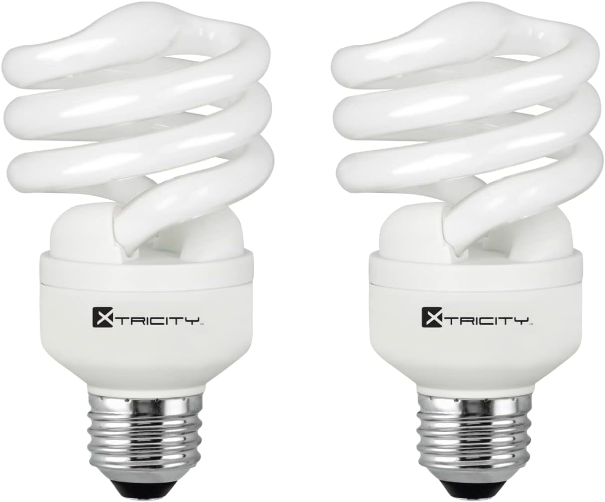 Xtricity Fluorescent Light Bulbs T2 Spiral CFL, 5000k Daylight, 13W ...