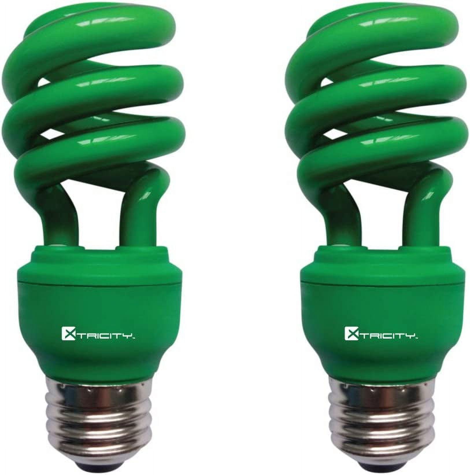 Xtricity T2 Spiral CFL Green Color Light Bulb, 13W (60W Eqv), E26 Base ...