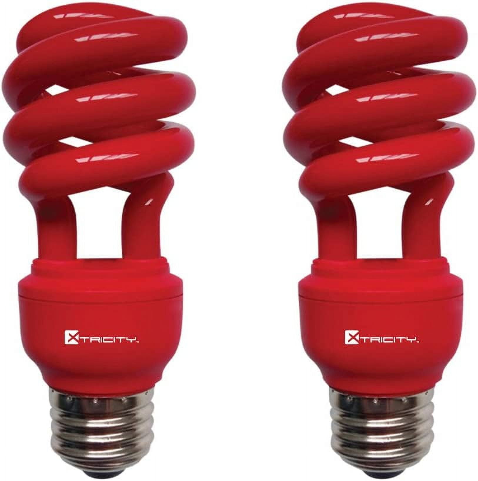 Xtricity T2 Spiral CFL Red Color Light Bulb, 13W (60W Eqv), E26 Base ...