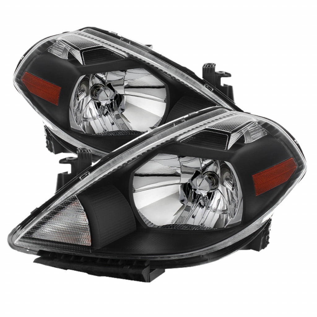 Xtune For Nissan Versa 07-12 Crystal Headlights Pair Black HD-JH-NV07 ...