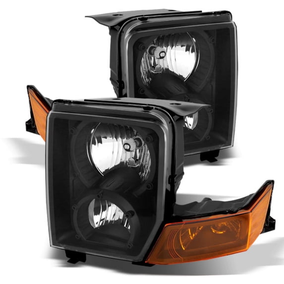 Xtune Jeep Commander 06-10 Crystal Headlights Black HD-JH-JCOM06-AM-BK ...