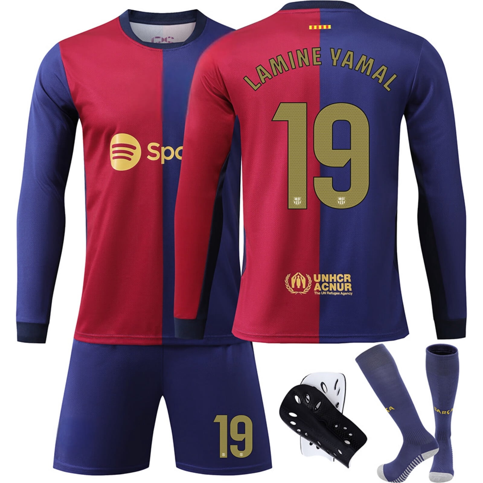 XuYi 2425 Soccer Jerseys Spain FC Home Game 4 Piece Set, Number #19 ...