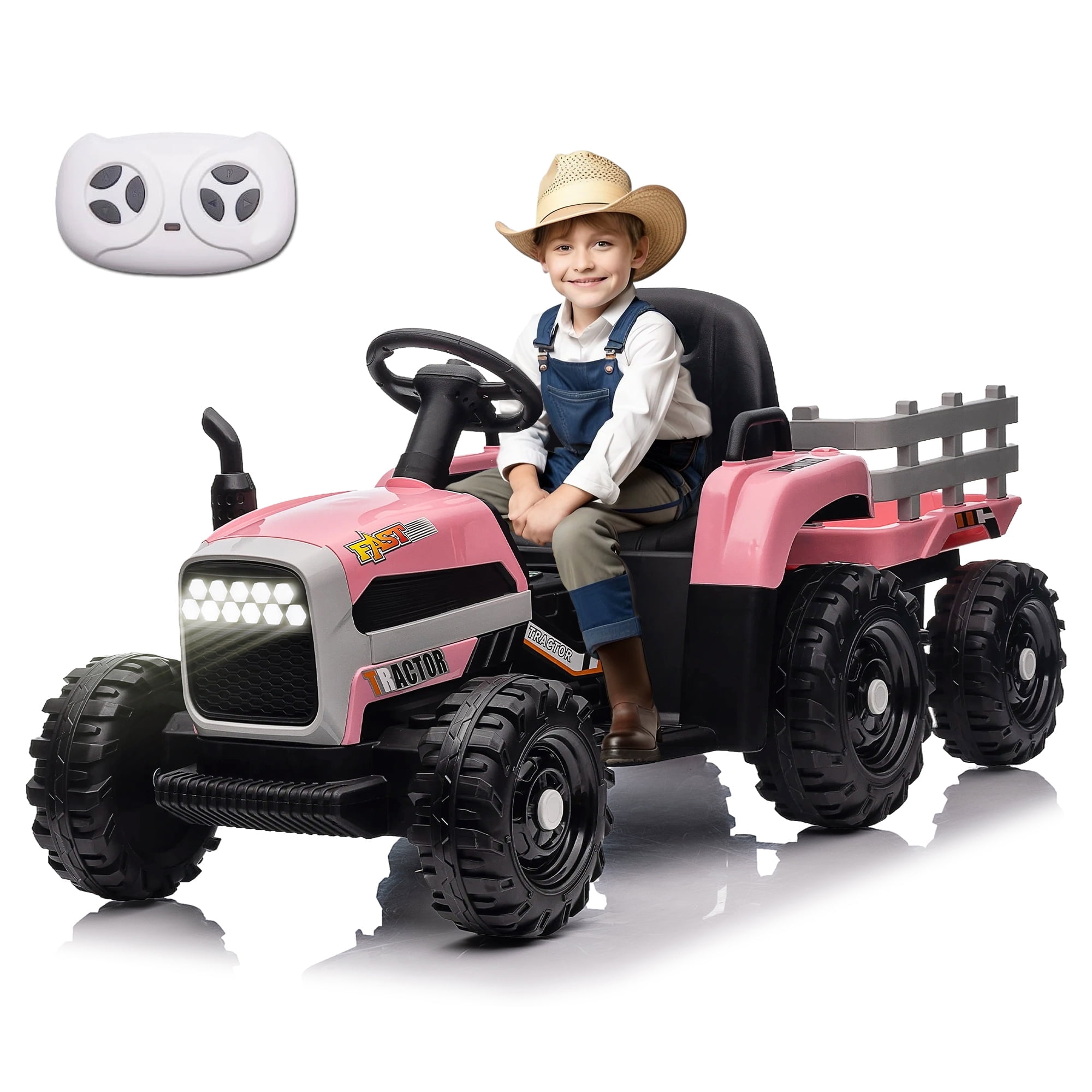 Xuanlur 24V Ride on Tractor with Remote Control, Ride on Toy for Big ...