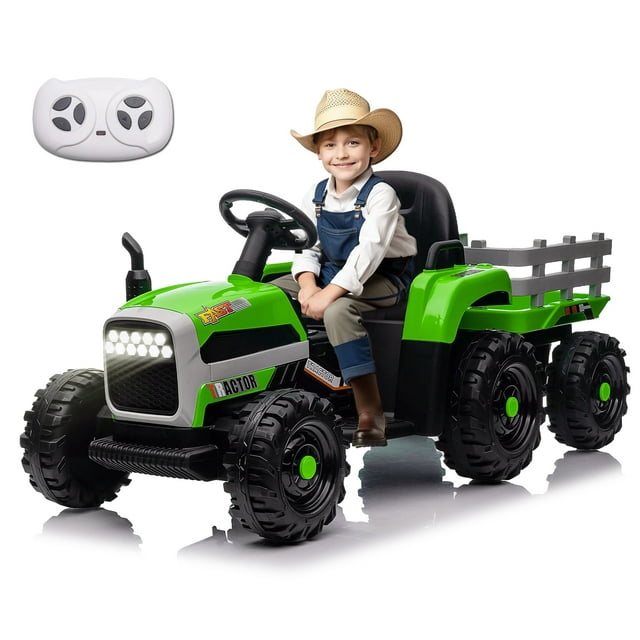 Xuanlur 24V Kids Rideable Tractor with Remote Control, Bluetooth, LED ...