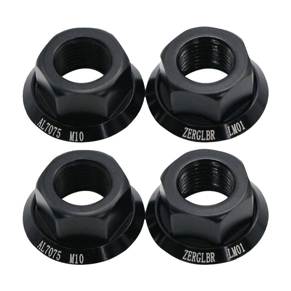 Xuanqin 4 Pcs M 10 * P 1.0 Bike Hub Flange Axle Nuts Aluminum Alloy ...