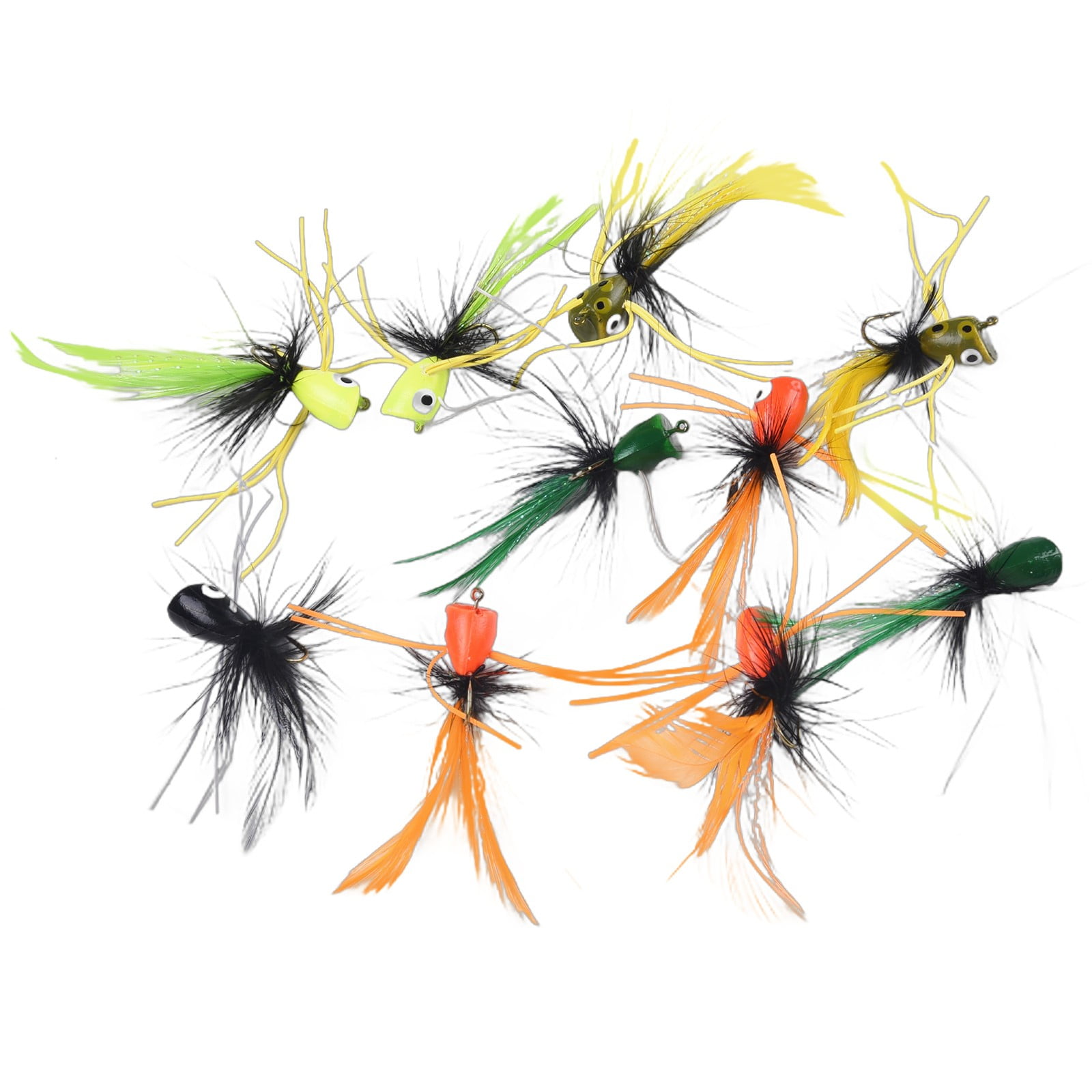 Xuanqin 8 Pcs Foam popper heads fly tying with barb Fishhooks Bass ...