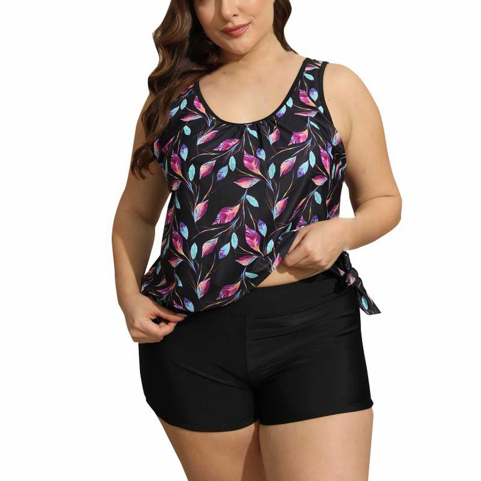 Xuapaodt Inc Plus Size Womens Swimsuit Plus Size Tankini Set Womens