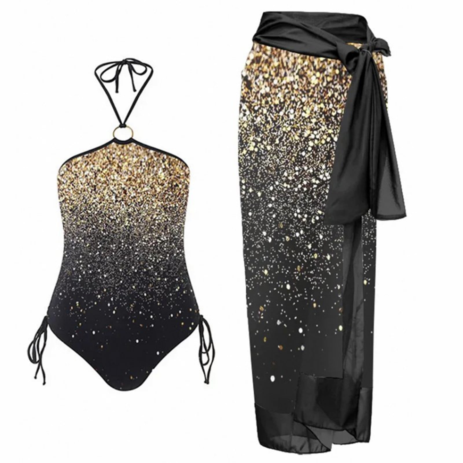 Xuapaodt INC Women Vintage Colorblock Abstract Floral Print 1 Piece ...