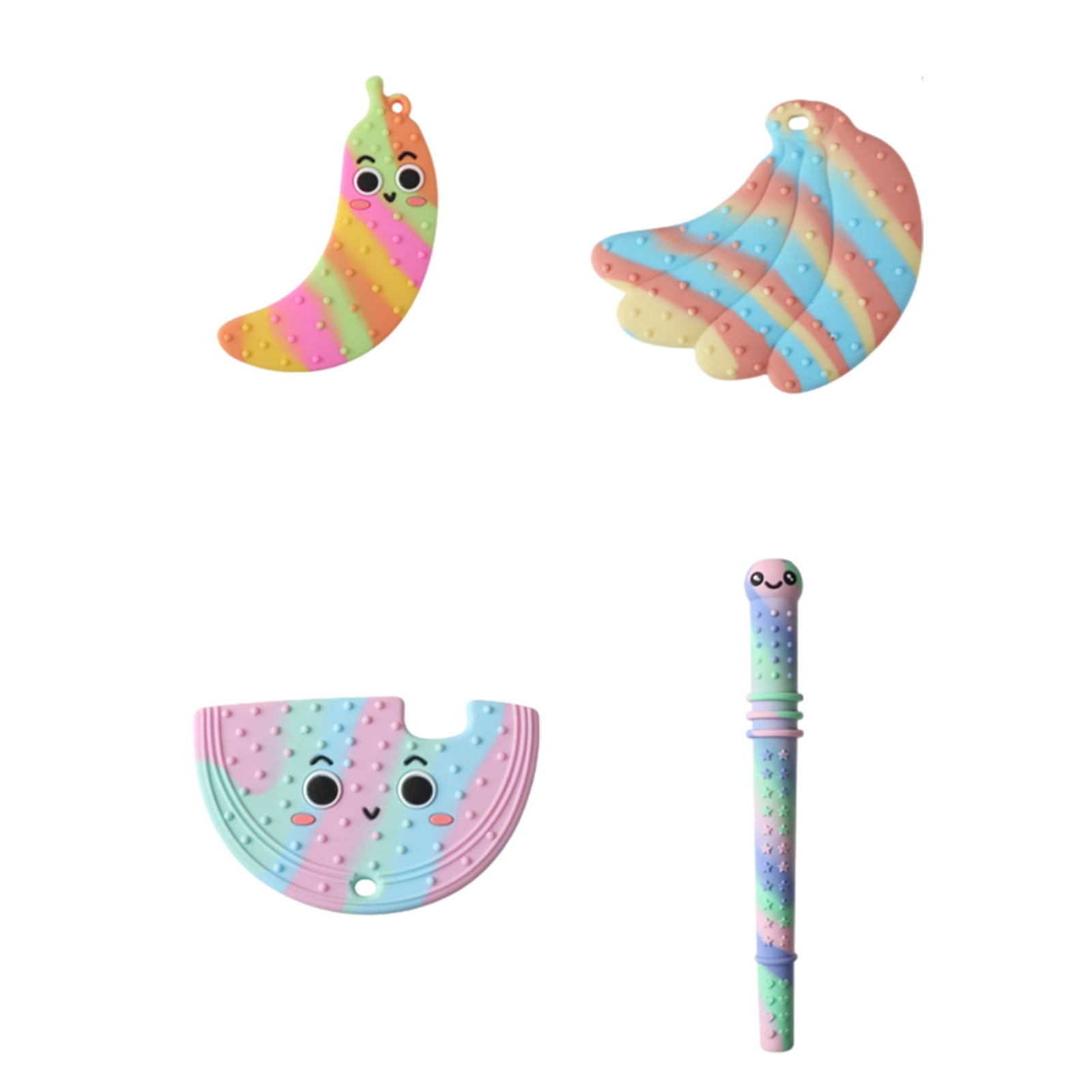 Xubinwww Baby Friendly Soothing Teething Silicone Fruit Toy Set Happy ...