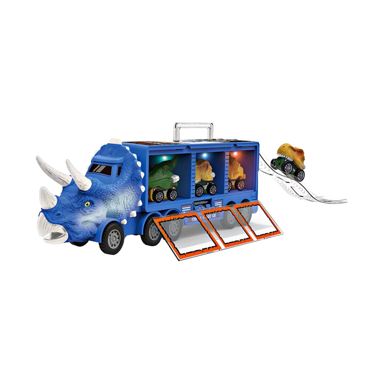 Xubinwww Dinosaur Transport Truck, Toy Car With Dinosaurs Wild Life Car ...