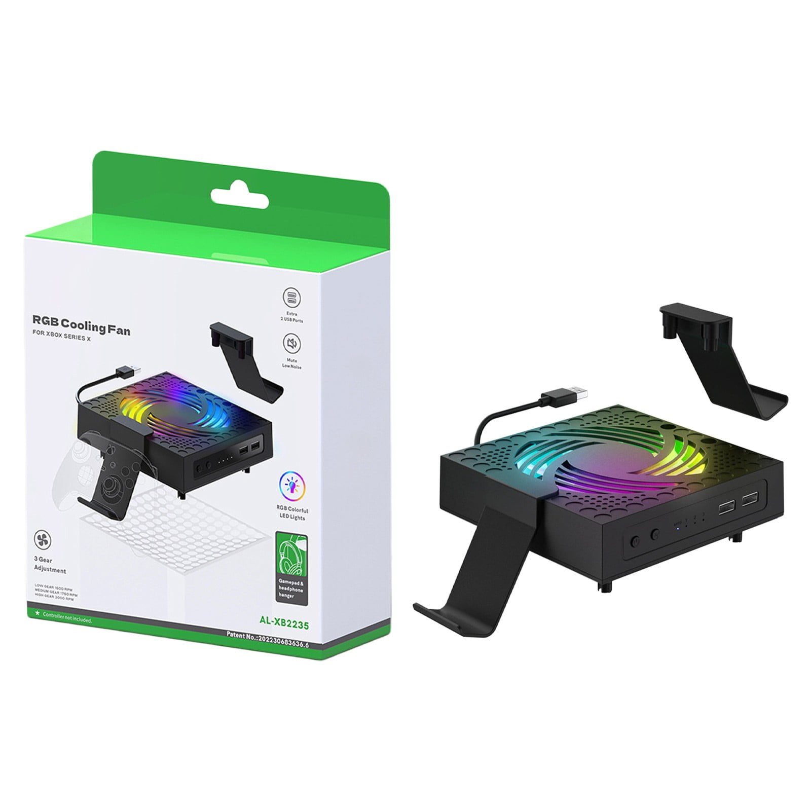 Xubinwww LED Fan With Colorful RGB Lights 4 Speed Adjustable Quiet ...