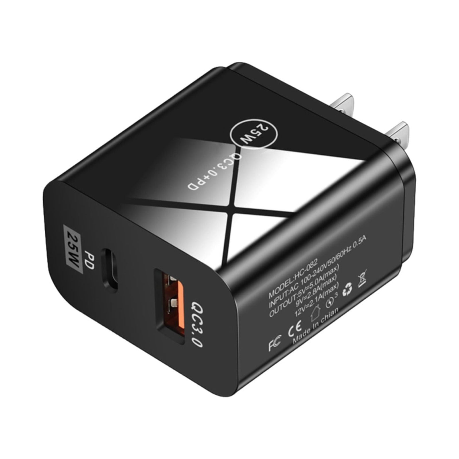 Xubinwww QC3.0 25W Fast USB C Charger For Smartphones USB + Type C Port ...