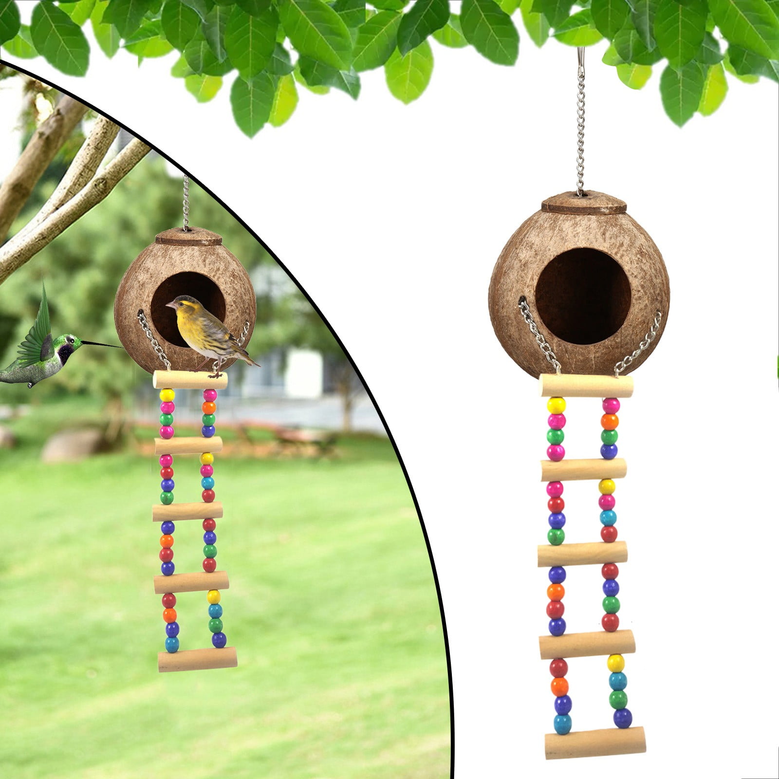 Xubond Bird Feeder Bird Lair Parrot Ladder Feeder Natural Feeders Bird ...
