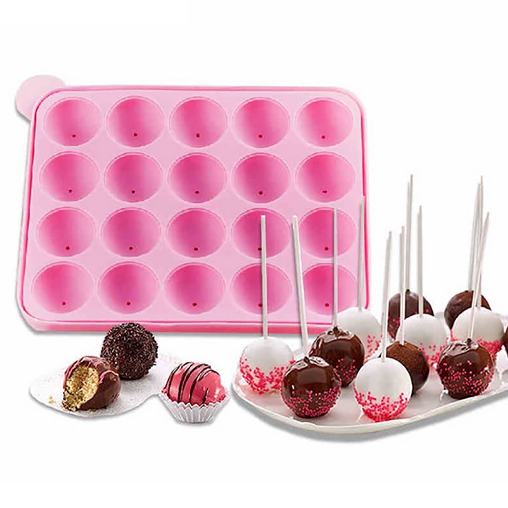 Xubond Cake Pop Molds Pan Tray Cupcake Balls 20 Silicone Lollipop Non ...