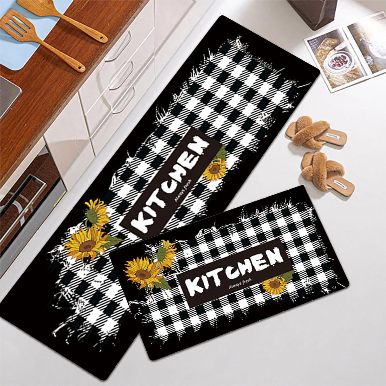 Xubond Dish Drying Rack, Anti Kitchen Mats For Floor Non Slip/ Runner ...