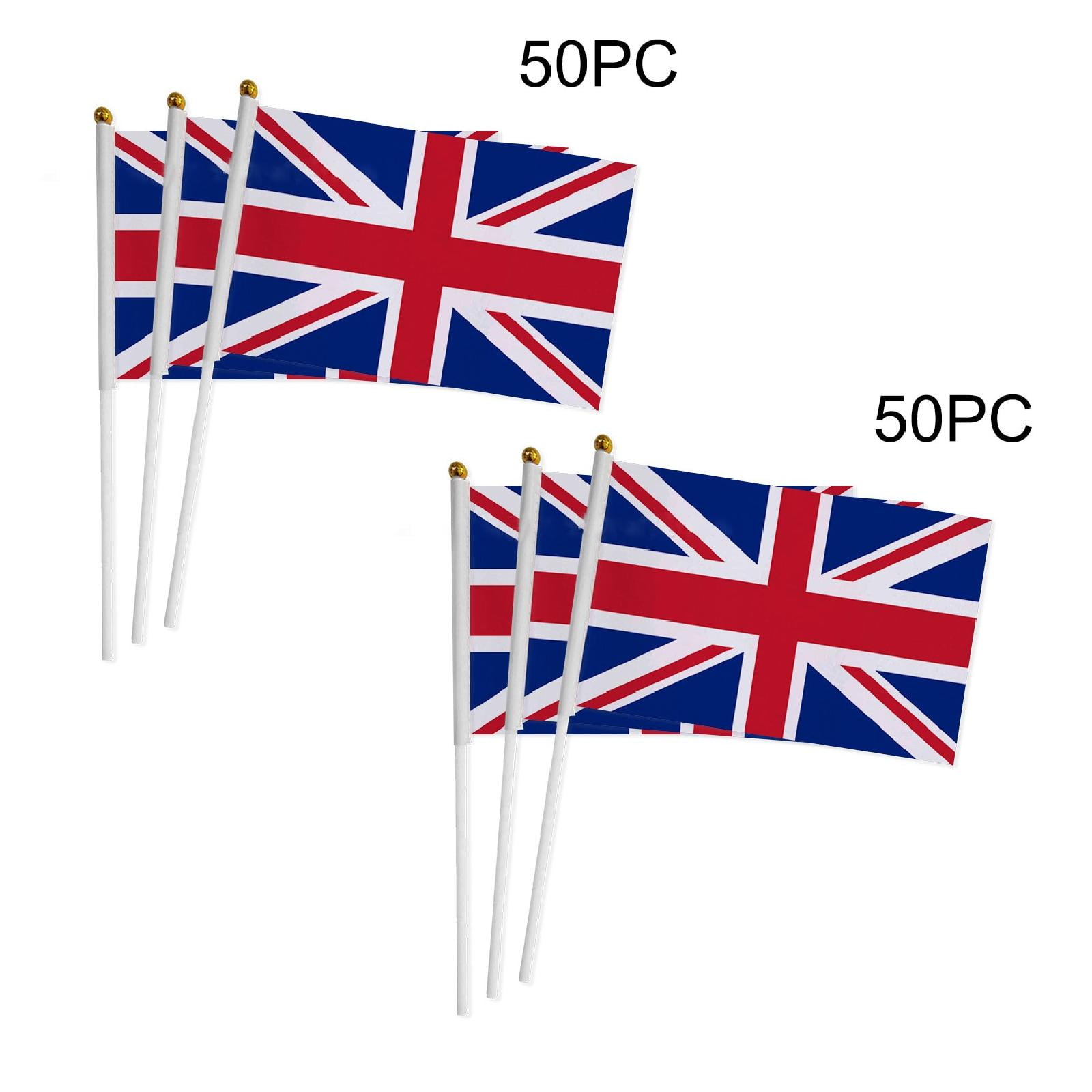 Xubond Flags UK Mini Flag Hand Held Small Miniature Great Britain Flags ...