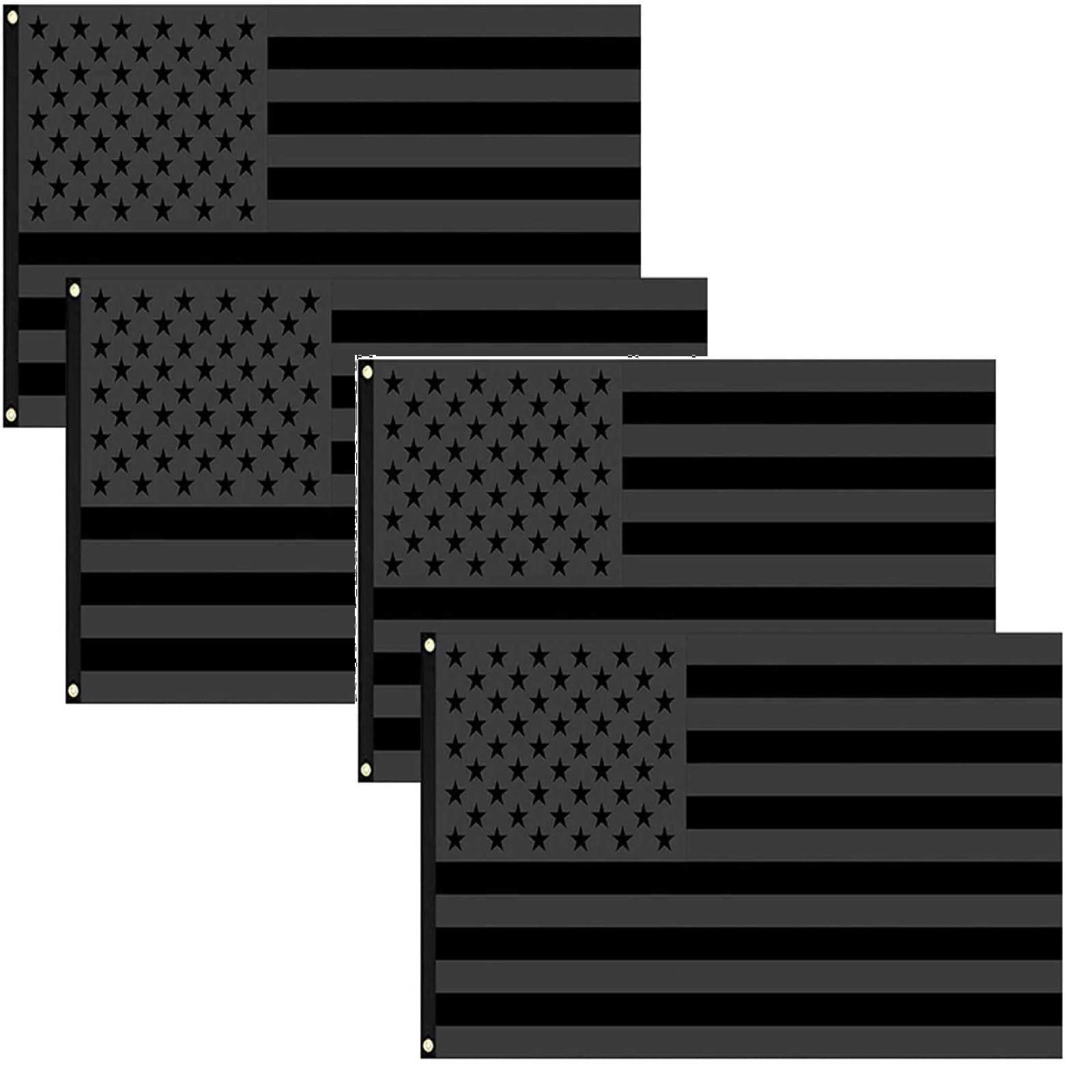 Xubond Flags US Polyester 3x5 Double Flag American Black 2PC Stitched ...