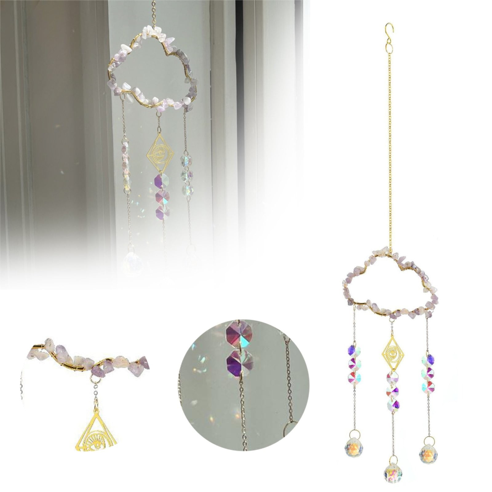 Xubond Home Decor, Crystal Wind Chimes Pendant Home Window Decorations ...