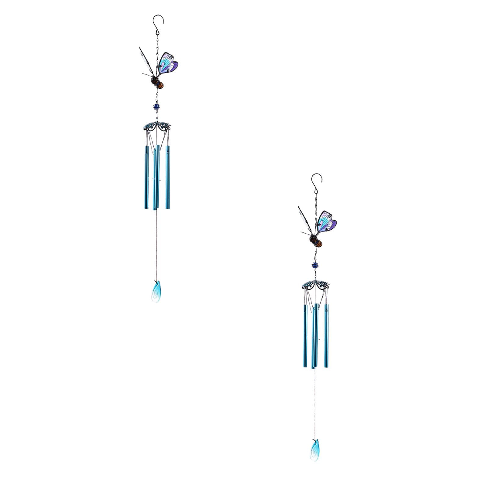 Xubond Home Decor, Wrought Iron K Ingfisher Glass Painted Wind Chime ...