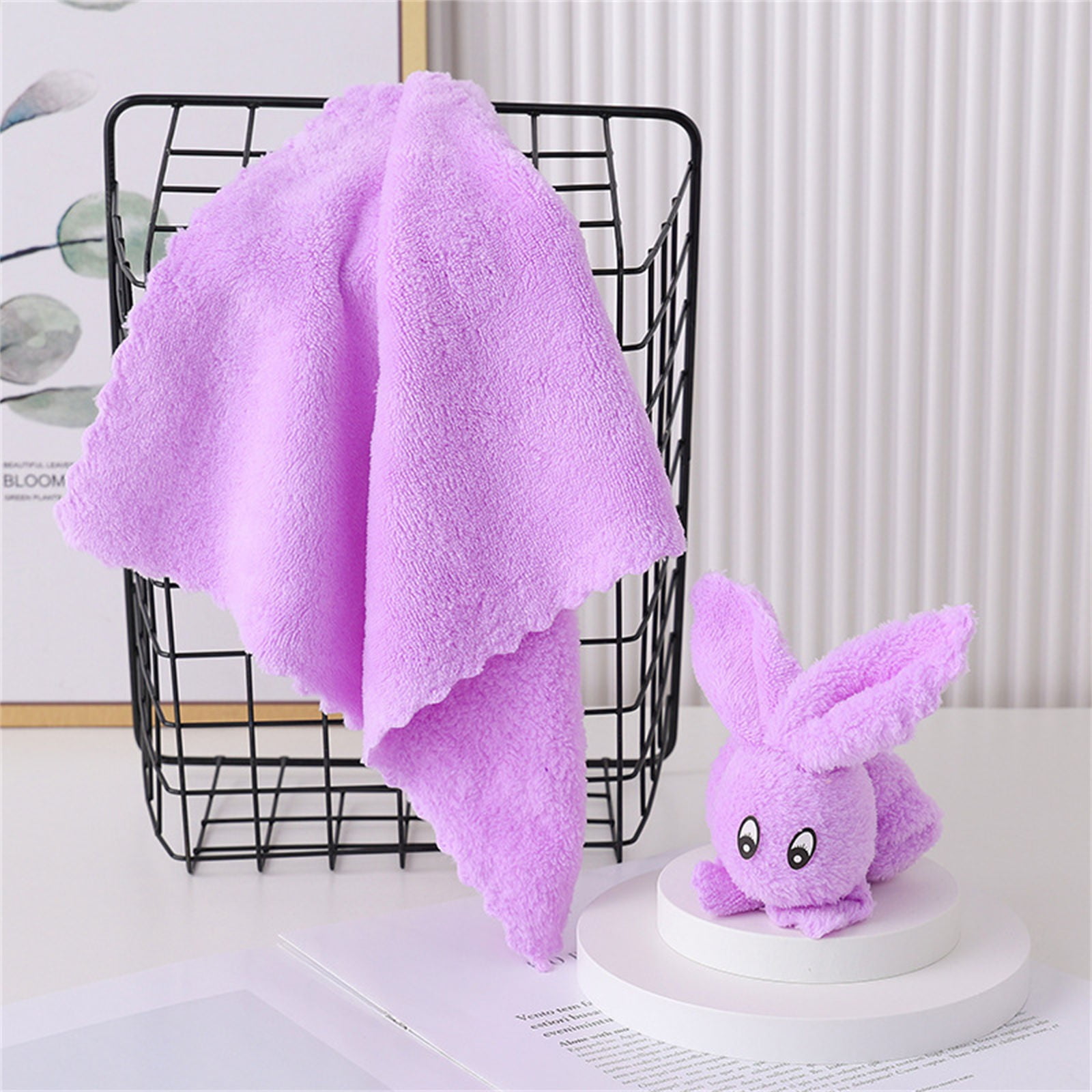 Xubond Towels, Bunny Towel Rabbit Handkerchief Shape Plush Gift All ...
