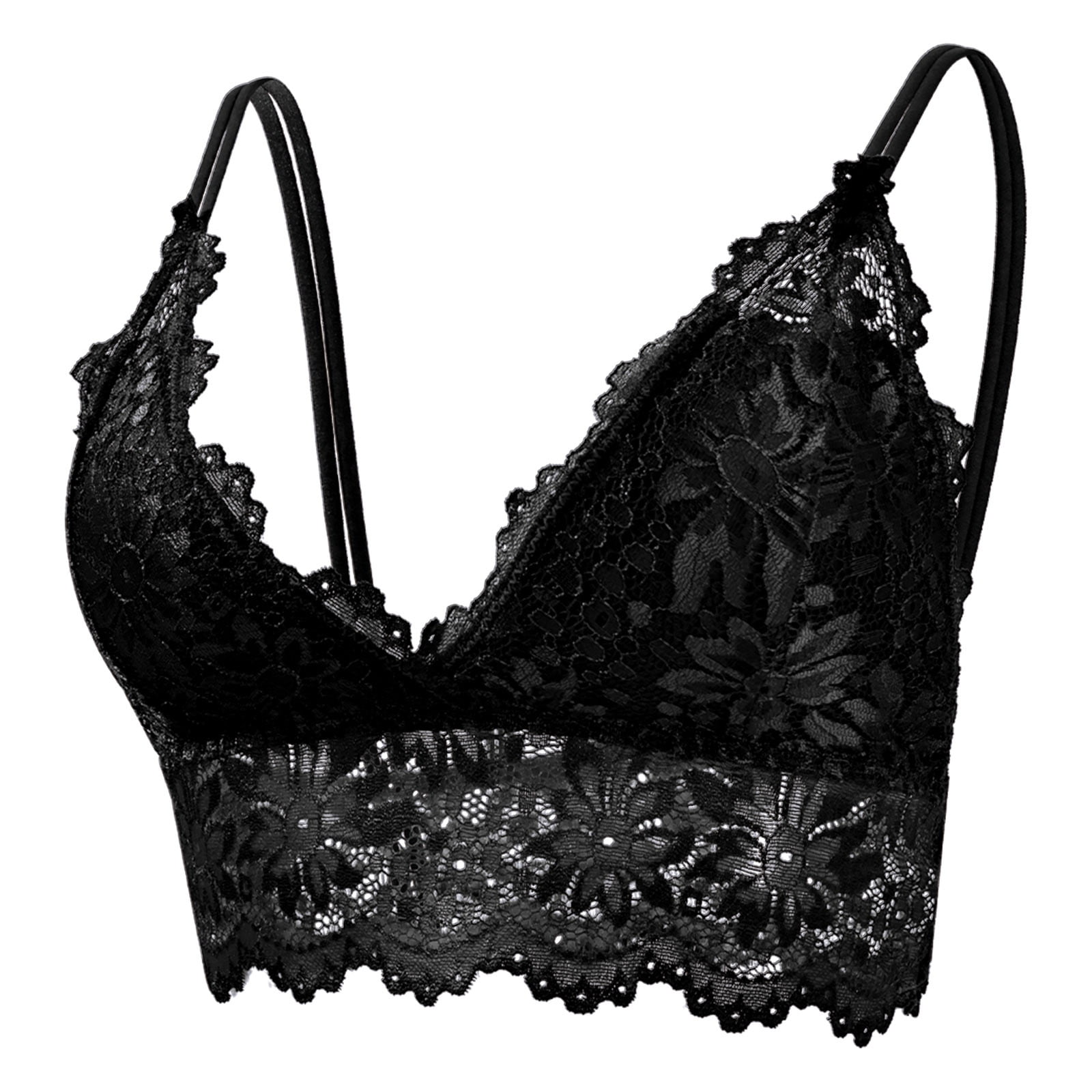 Xucatan 1 Pcs Women's Plus Size Floral Embroidered Bralette Wireless ...