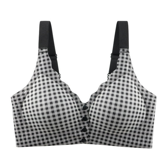 Xucatan 2 Pcs Front Snap Everyday Bras for Women, Wirefree Push Up Bras ...