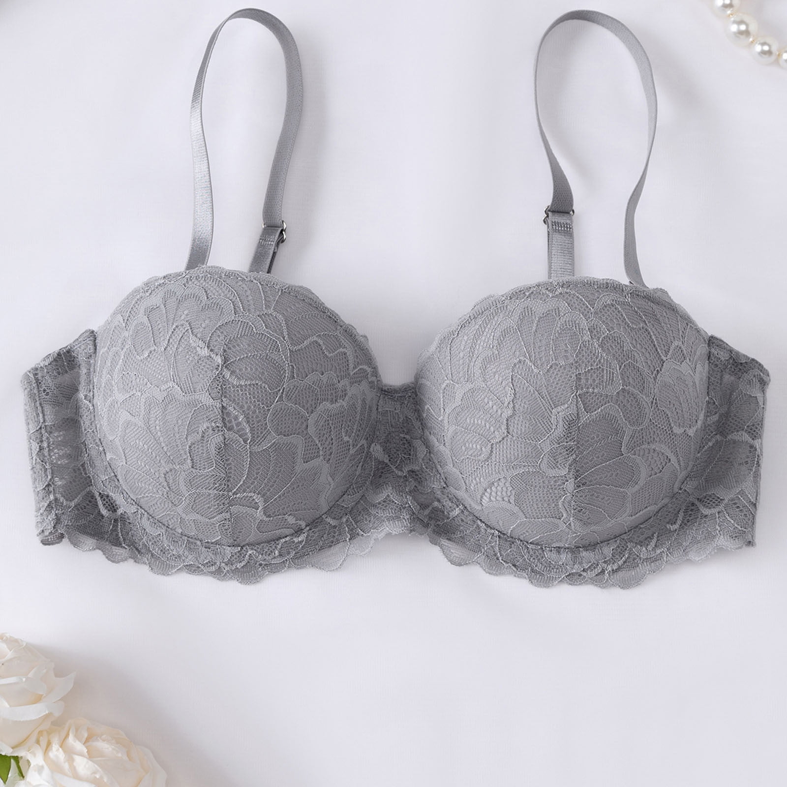 Xucatan 3 Pcs Floral Embroidered Bralette for Women V Neck Bustier ...