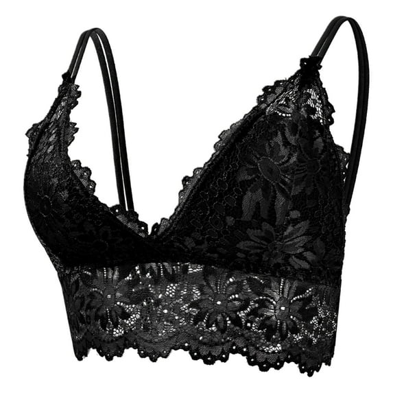 Xucatan 3 Pcs Women's Plus Size Floral Embroidered Bralette Wireless ...