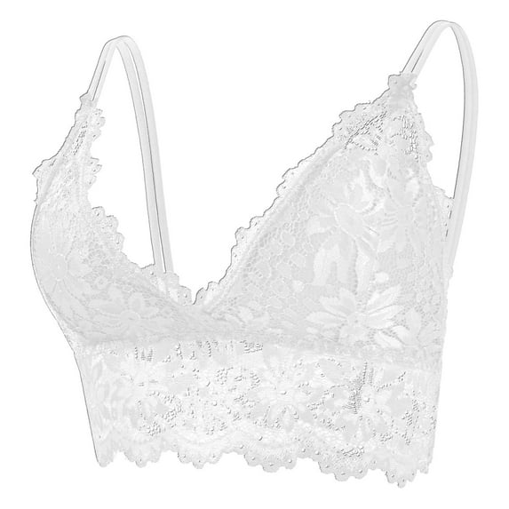 Xucatan 3 Pcs Women's Plus Size Floral Embroidered Bralette Wireless ...