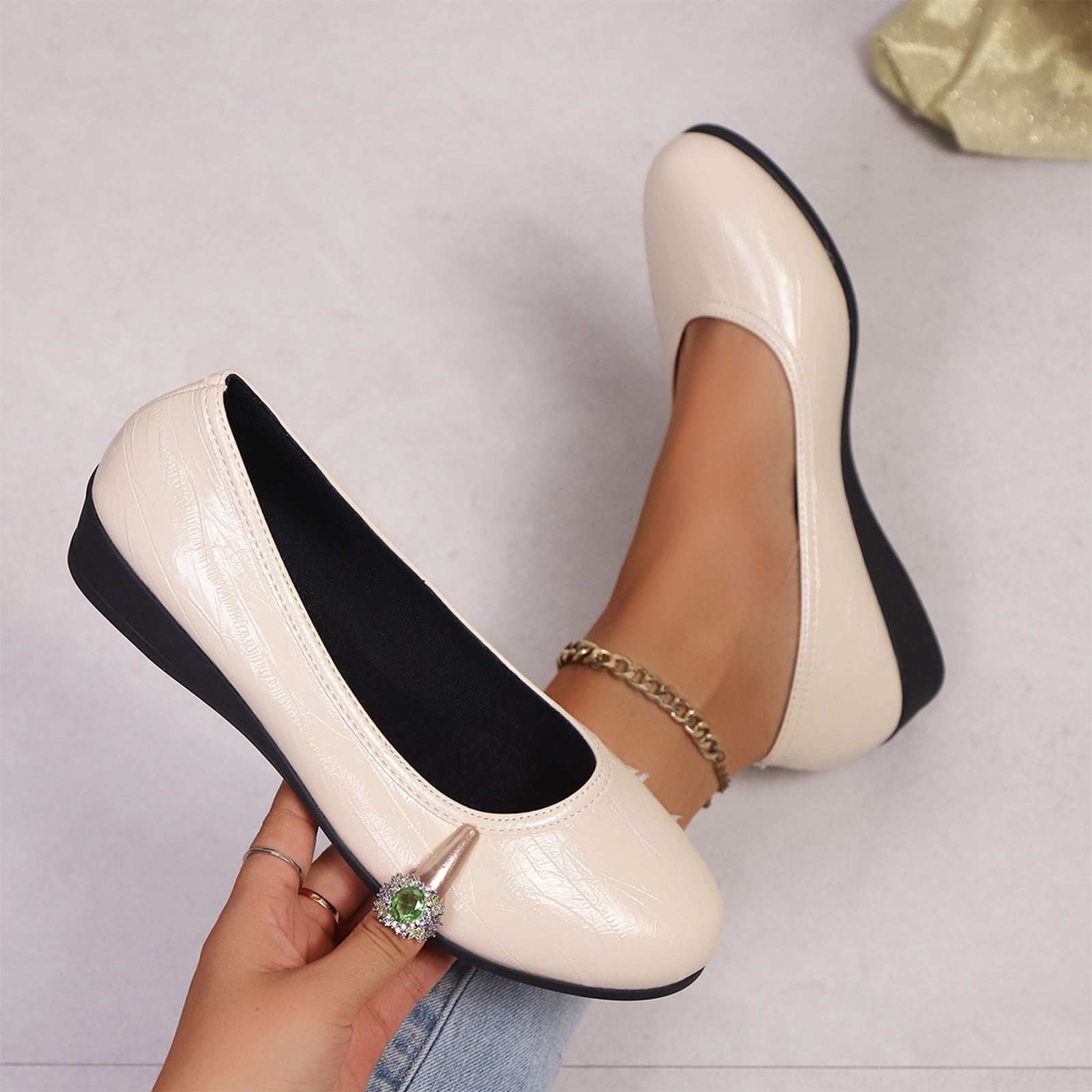 Xucatan Closed Pointed Toe Flats for Women Leather Pointy Toe ...