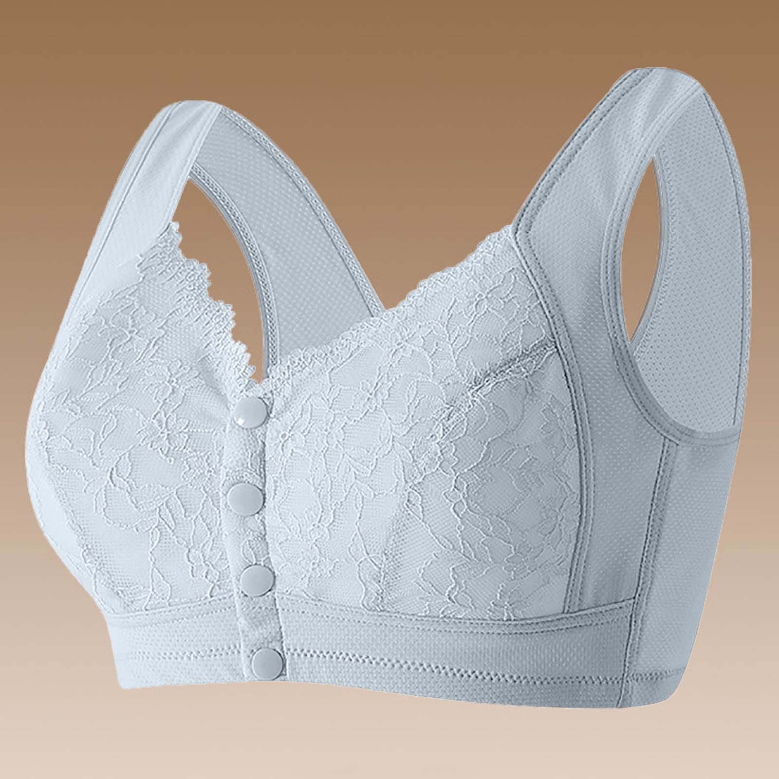Xucatan Daisy Seamless Bras for Older Women Front Closure Floral Plus ...