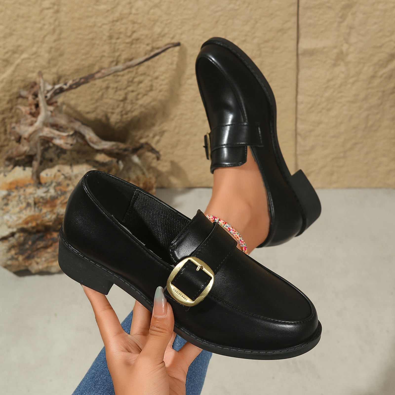 Xucatan Womens Loafers Slip On Platform Chunky Penny Heeled Lug Sole ...