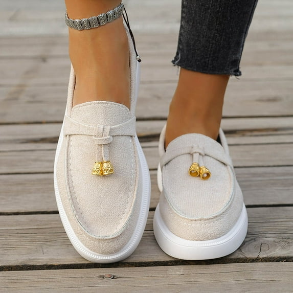 Xucatan Womens Lug Sole Platform Mid Chunky Heel Loafers Classic Round ...