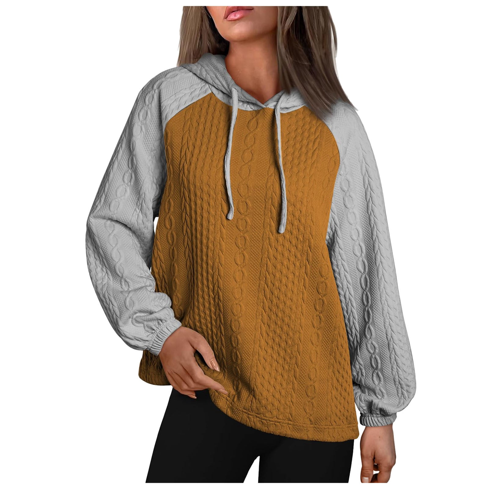 Xudanell Black Hoodies Woman Color Block Oversized Hoodies Cozy and ...