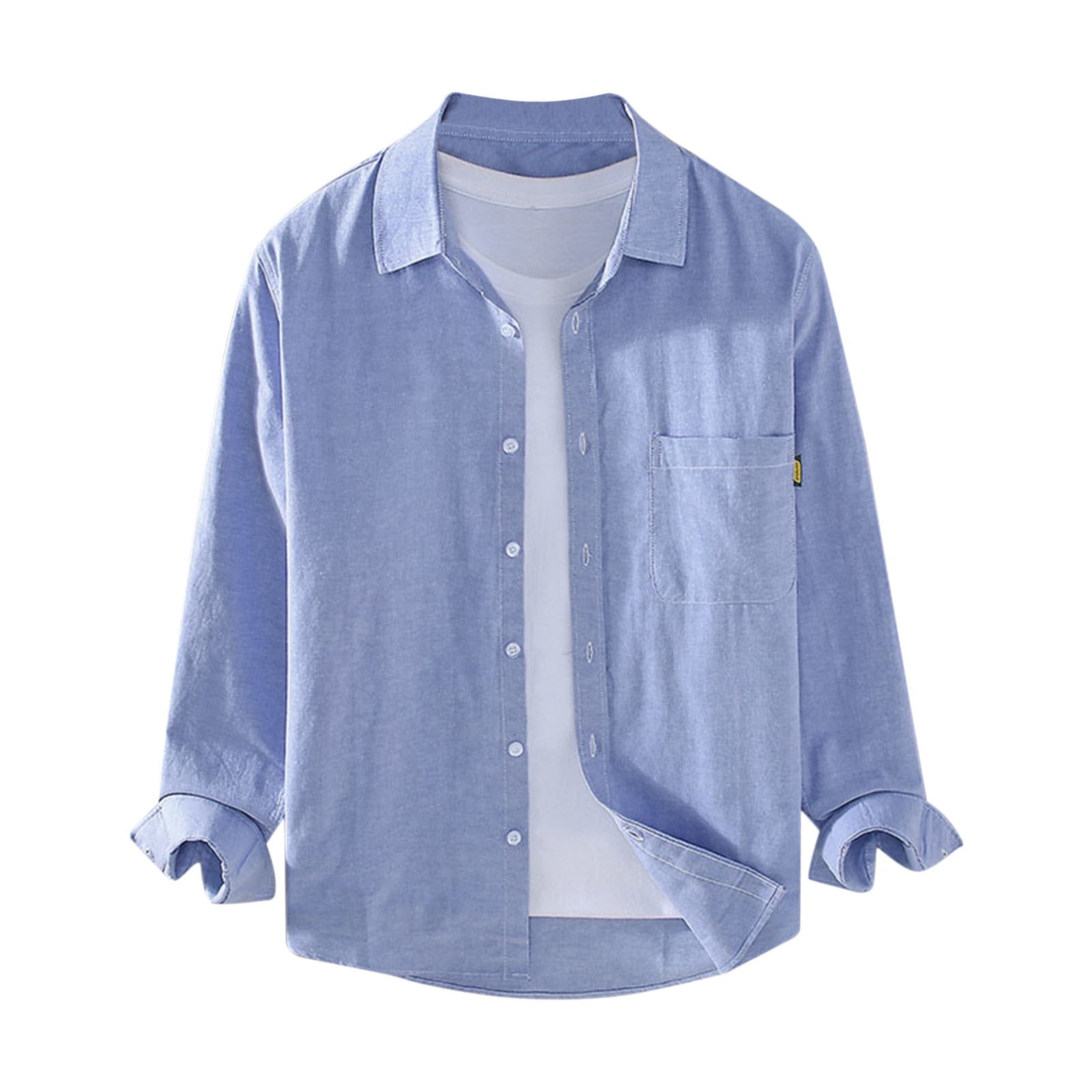 Xudanell Cotton Linen Button up Shirt Casual Stylish Long Sleeve ...