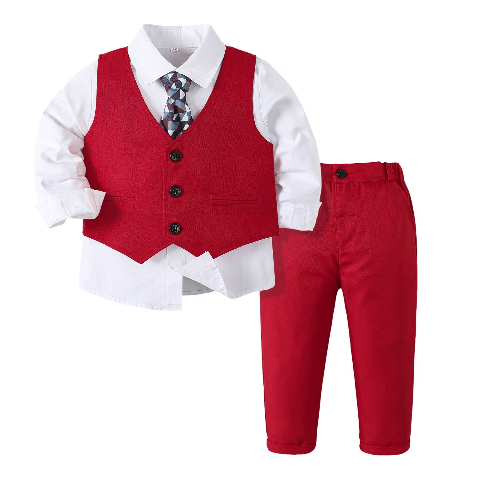 Xudanell Kids Suits for Boys 4 Piece Formal Suit Kids Clothes Dress ...