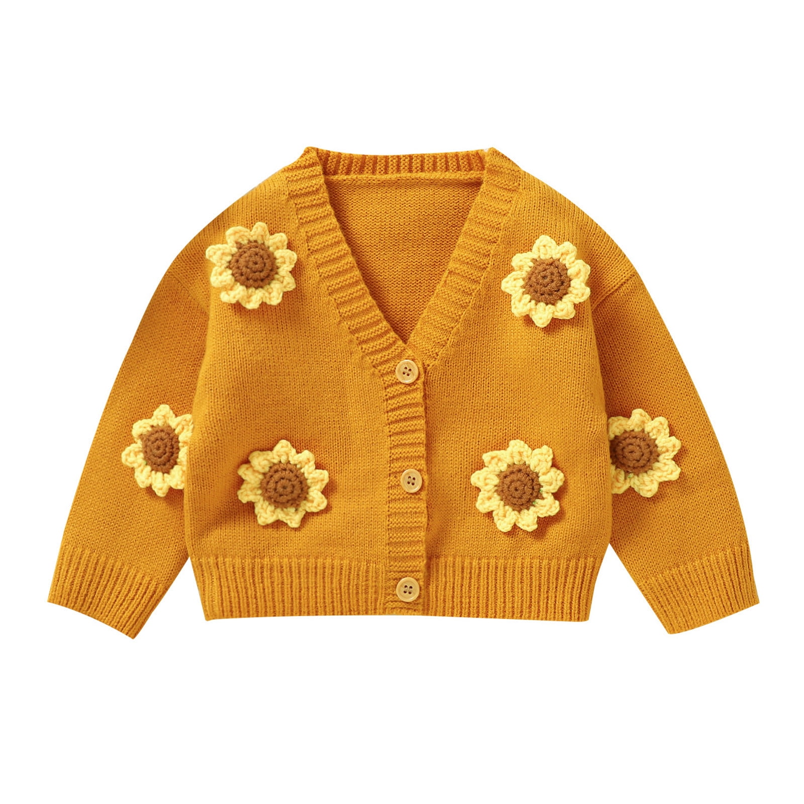 Xudanell Unisex Boy Girl Cardigans Sweater V-Neck Long Sleeve Button ...