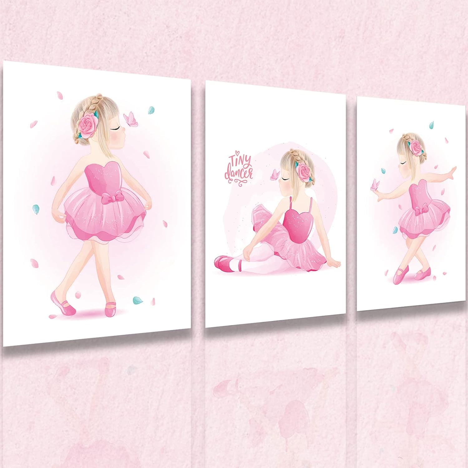 Xuen Ballerina Motivational Wall Art Ballet Girls Room Decor Tiny ...