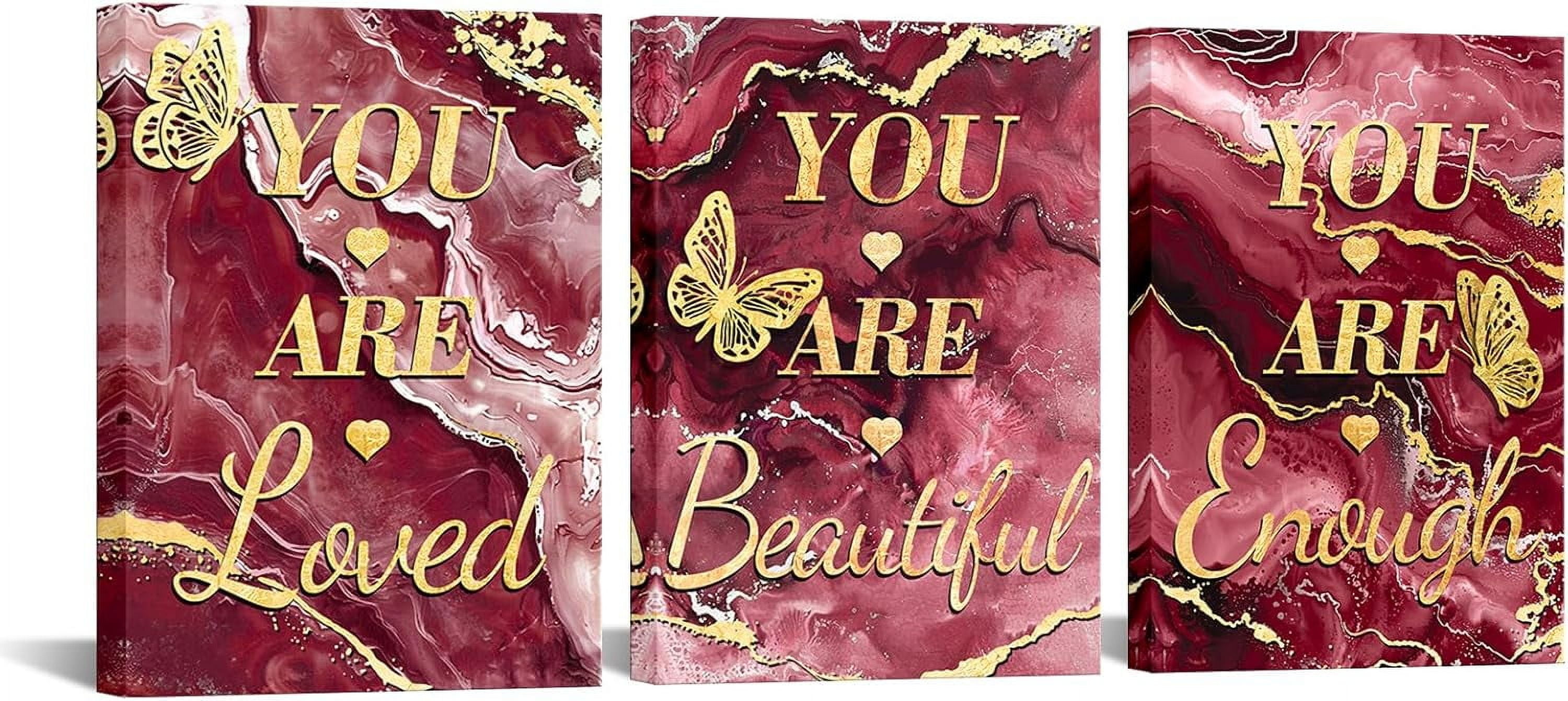 Xuen Inspirational Wall Art You Are Loved You Are Beautiful You Are ...