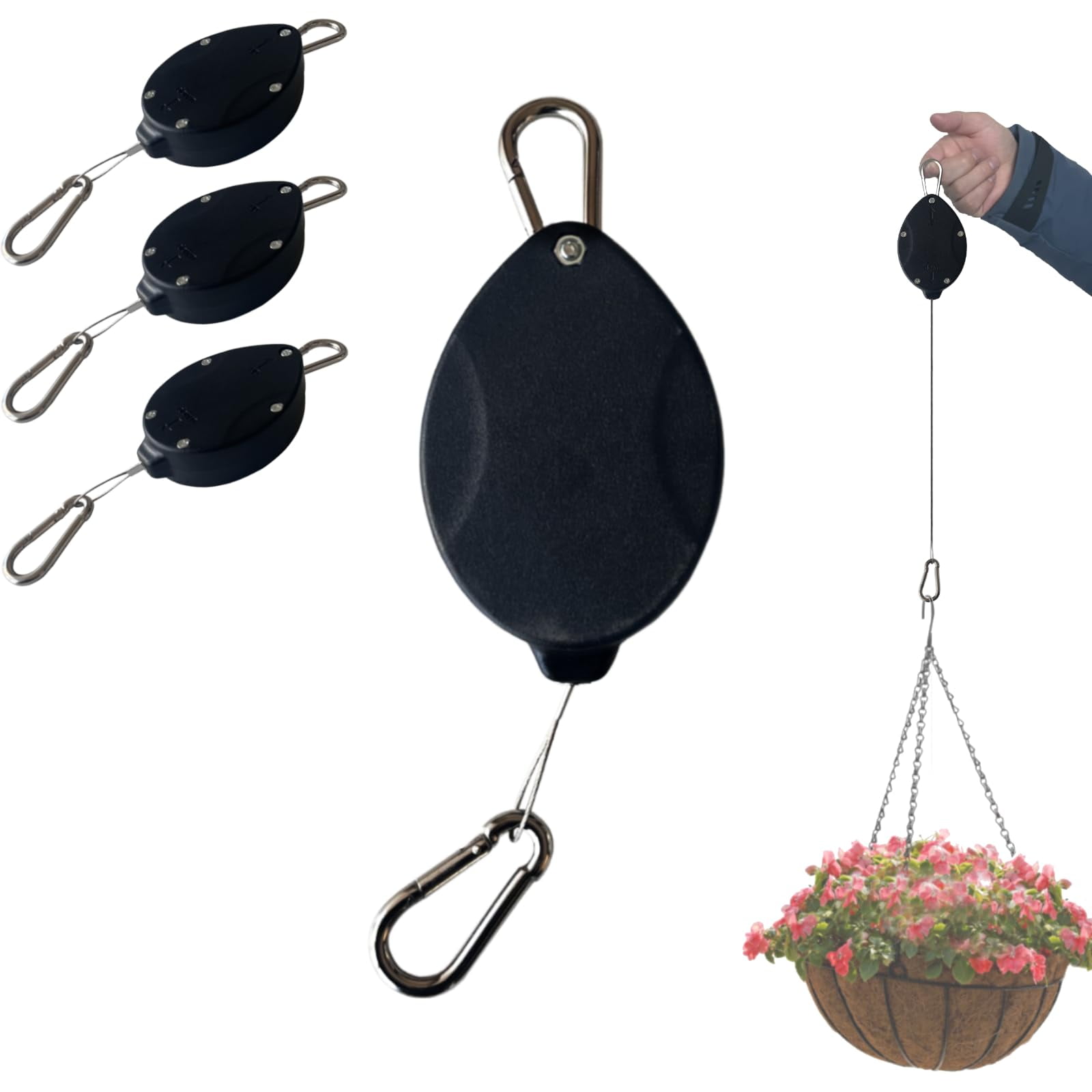 XuenQu 2024 Plant Pulleys for Hanging Plants,Auto Raise and Pull Down ...