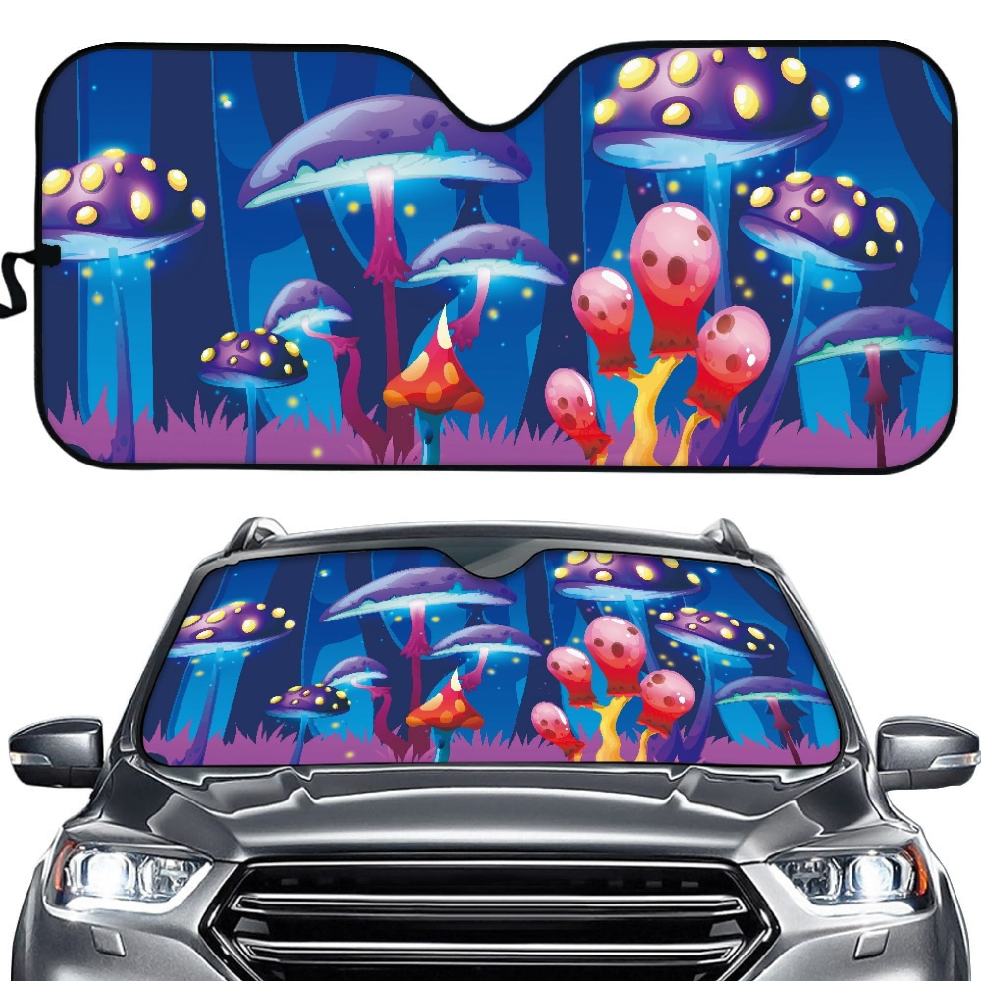Xuewen 3D Print Windshield Sun Shade Fit for Cars,Trucks,SUVs,Mushroom ...
